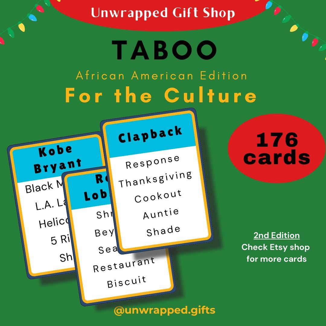 Black Taboo | African American | Black Taboo Party Game | Unspoken ...