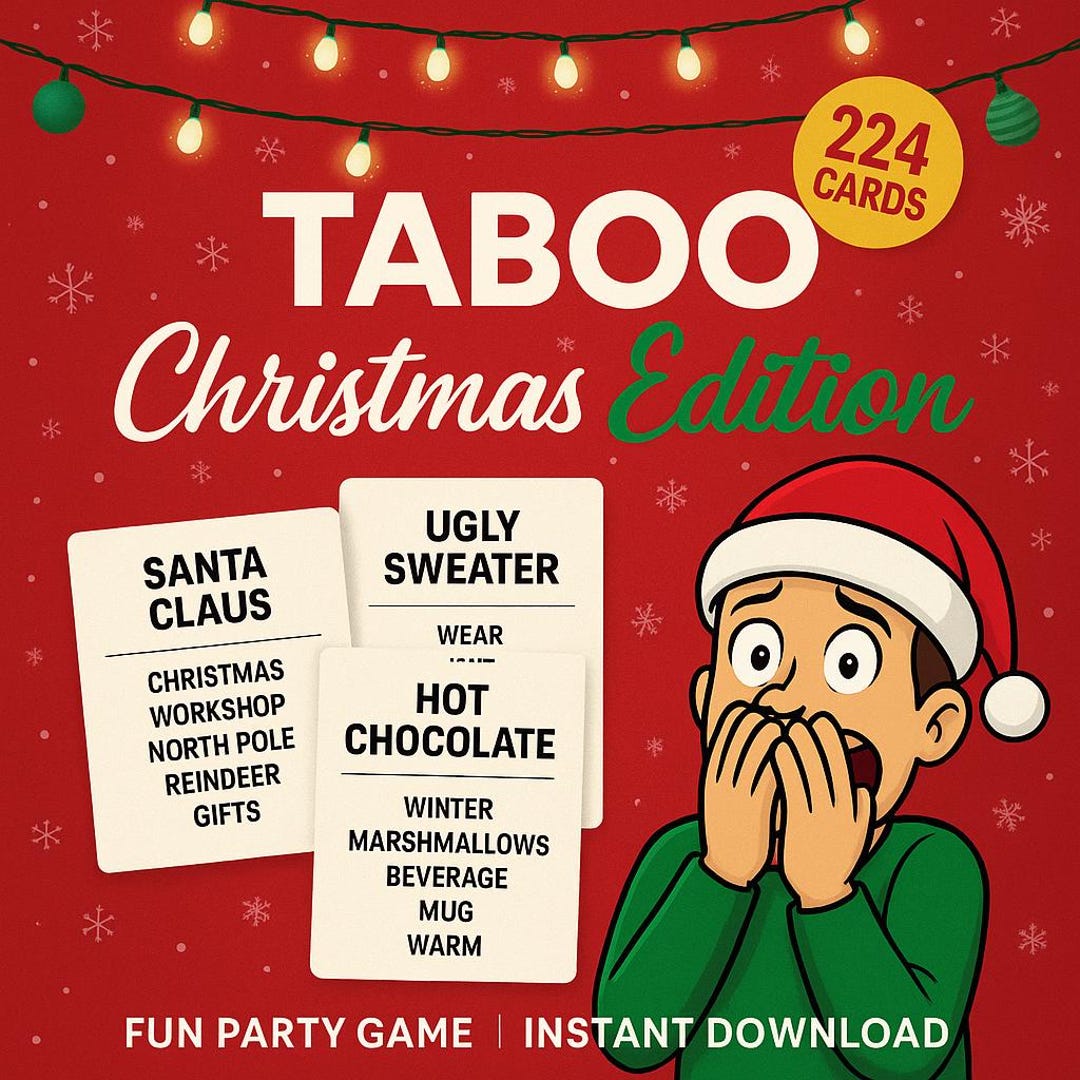 Christmas Taboo Game: 224 Holiday Cards | Forbidden Words Holiday ...