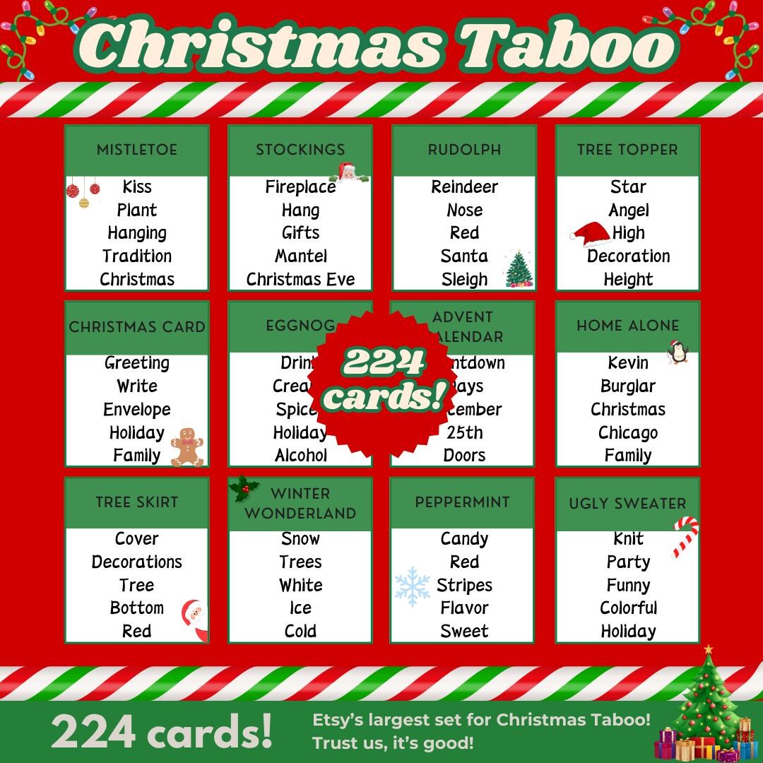 Christmas Taboo | Party Game | Forbidden Words Christmas Edition ...