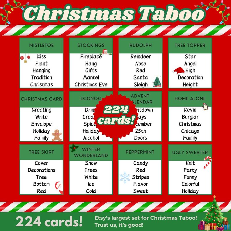 Christmas Taboo | Party Game | Forbidden Words Christmas Edition ...