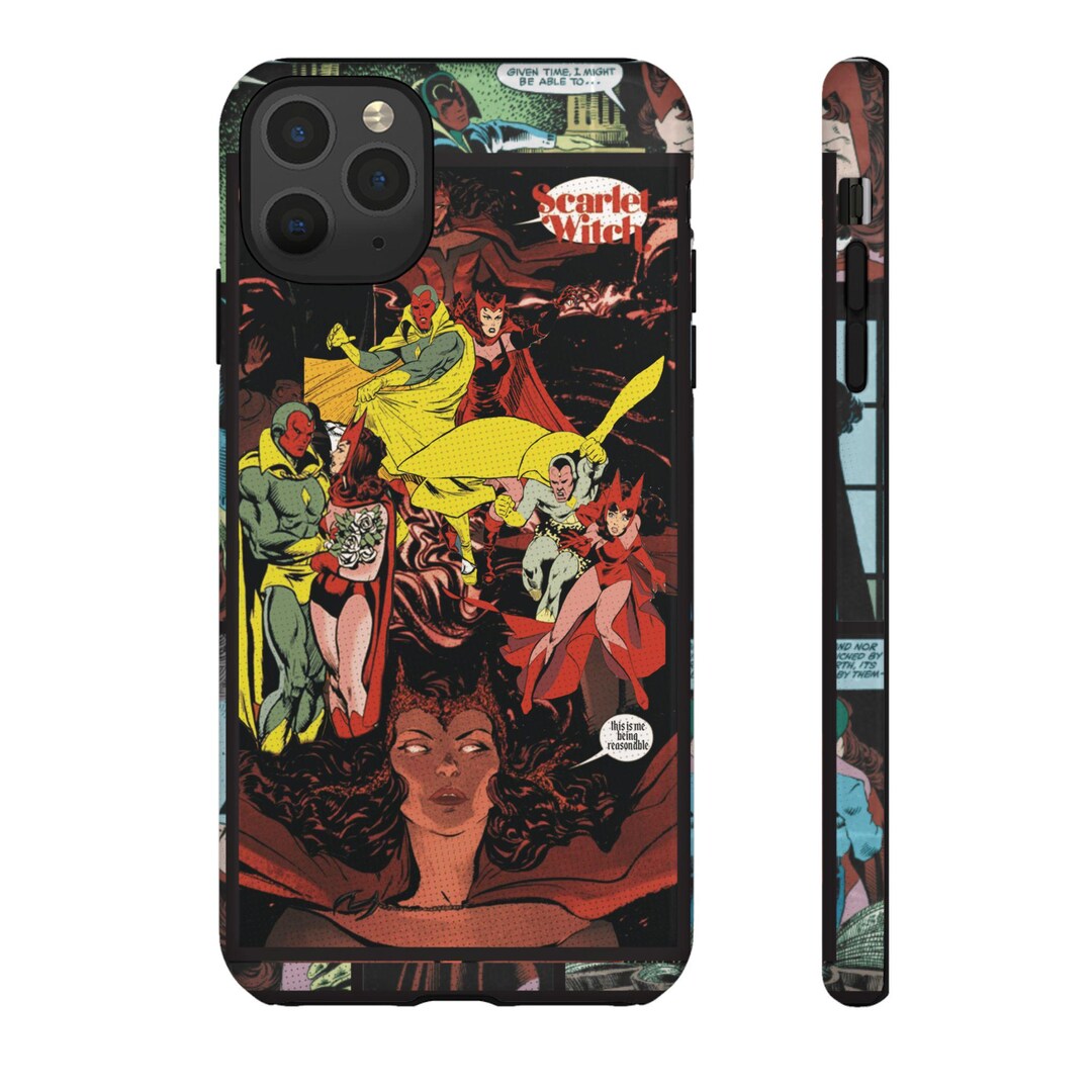 Wanda Vision Comic Case, Tough Case, Wanda Maximoff, Vision, Scarlet ...
