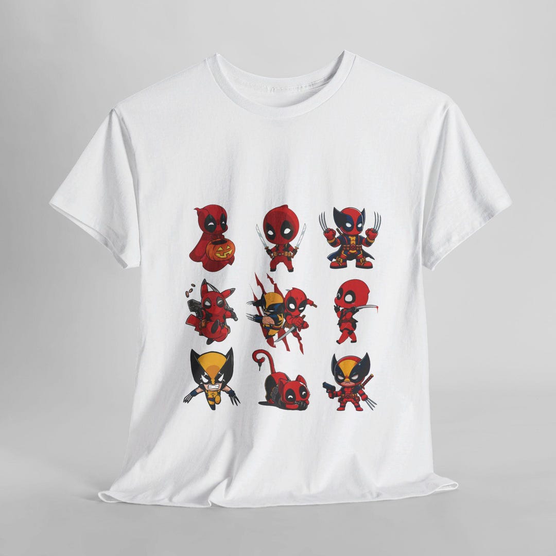 Deadpool & Wolverine Tshirt, Deadpool Tshirt Pika Pool Wolverine Wade ...