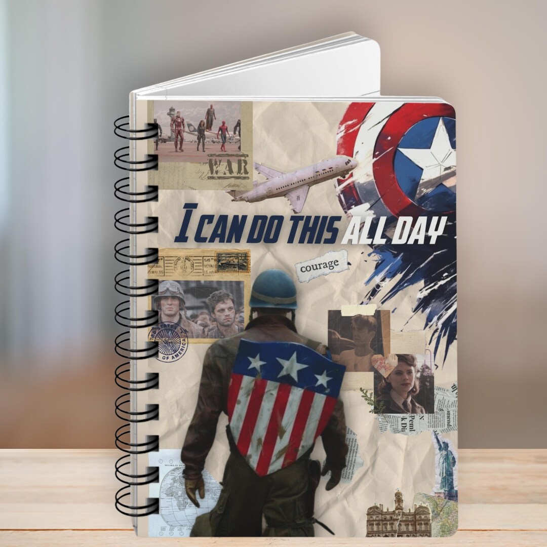 Captain America Notebook – Civil War Inspired Journal, Marvel Fan Gift ...