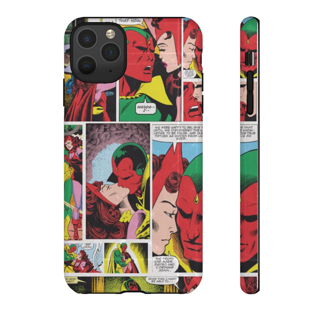 Wanda Vision Lovers Comic Case, Tough Case, Wanda Maximoff, Vision ...