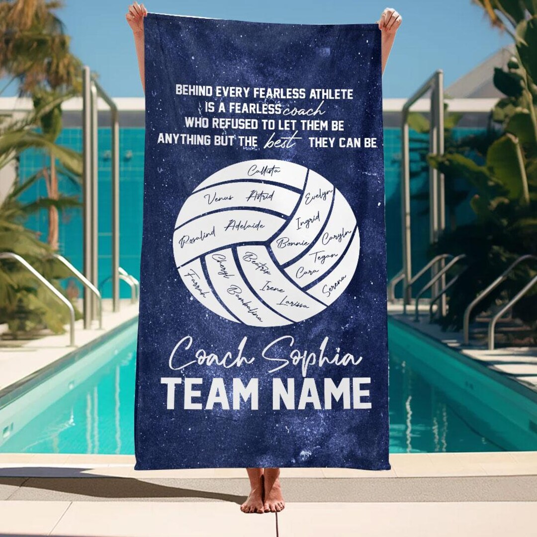 Personalized Volleyball Coach Beach Towel, Volleyball Coach Gifts ...