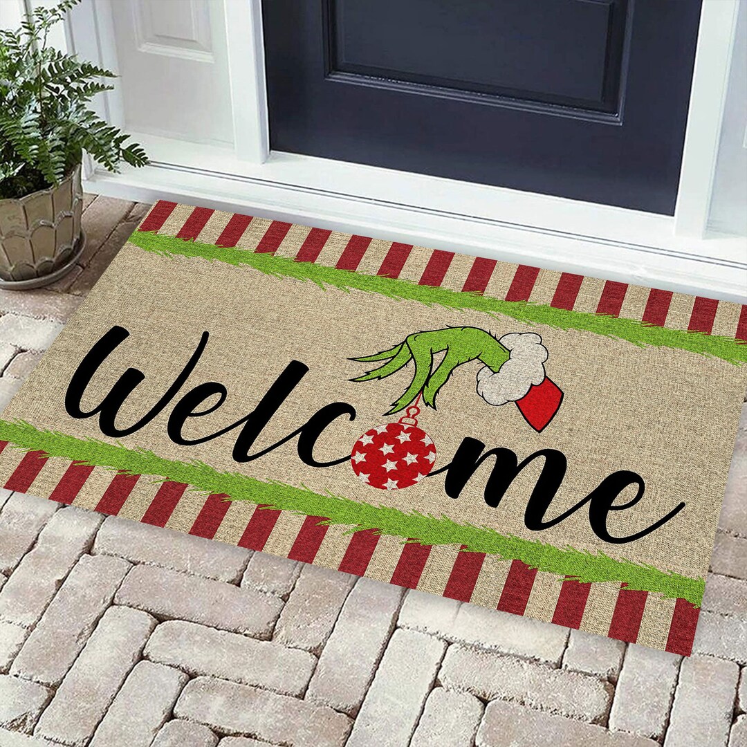 Grinch Welcome Door Mat, the Grinch Doormat, Grinch Christmas Mat ...