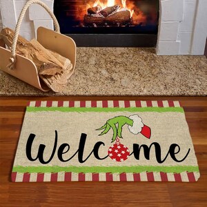 Grinch Welcome Door Mat, the Grinch Doormat, Grinch Christmas Mat ...