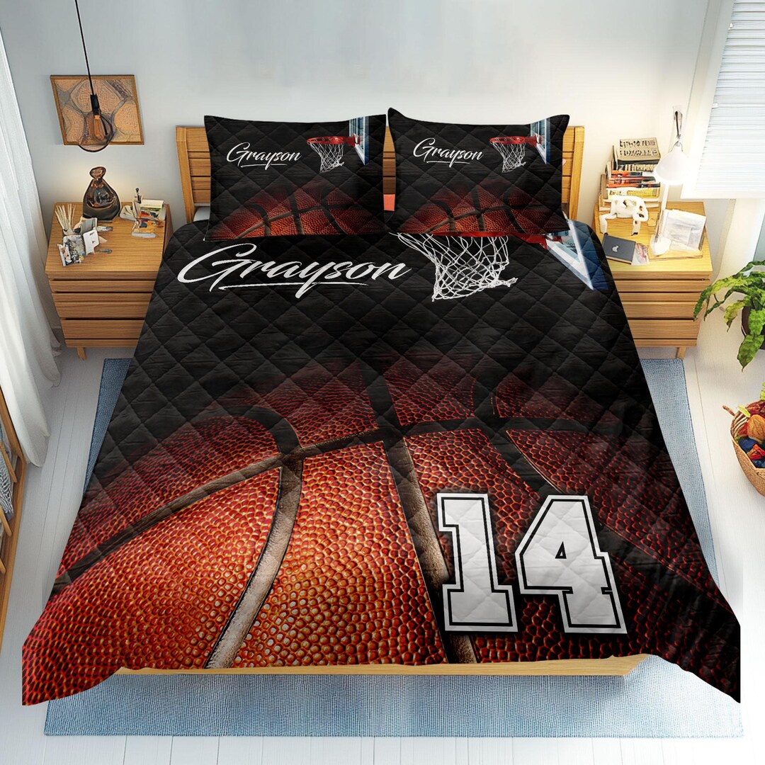 Personalized Basketball Quilt Set, Basketball Quilt Blanket ...