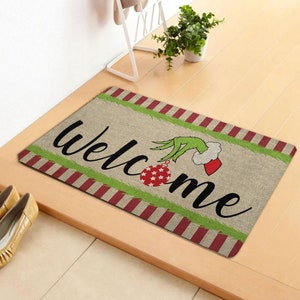 Grinch Welcome Door Mat, the Grinch Doormat, Grinch Christmas Mat ...