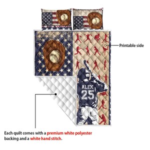 Personalized Baseball Quilt Set, Baseball Quilt Blanket & Pillowcases ...