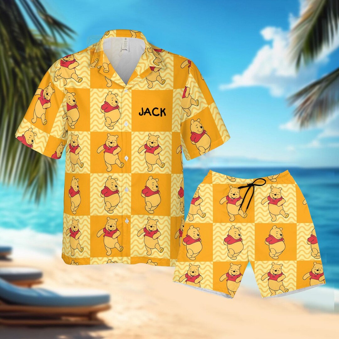 Custom Winnie the Pooh Hawaiian Shirt, Cute Pooh Hawaiian Shirt, Pooh ...