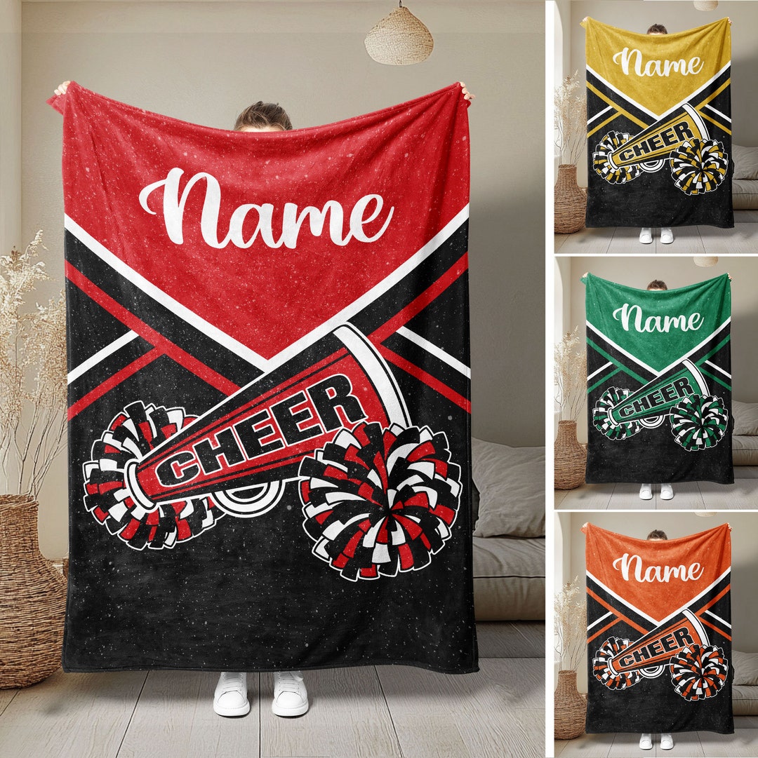 Personalized Cheerleading Blanket, Custom Name Soft Cozy Sherpa Fleece ...