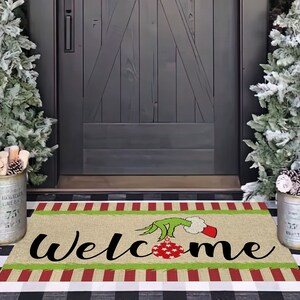 Grinch Welcome Door Mat, the Grinch Doormat, Grinch Christmas Mat ...