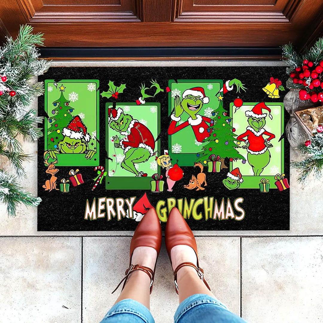 Merry Grinchmas Door Mat, the Grinch Doormat, Grinch Christmas Mat ...