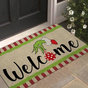 Grinch Welcome Door Mat, the Grinch Doormat, Grinch Christmas Mat ...