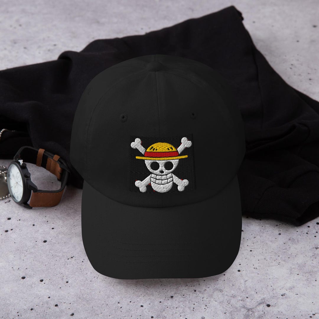 One Piece Pirate Logo Baseball Cap, Flat Embroidery Logo, Unisex ...