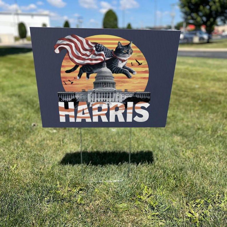 Childless Cat Ladies Kamala Harris Signs, Madam President Sign, Harris ...