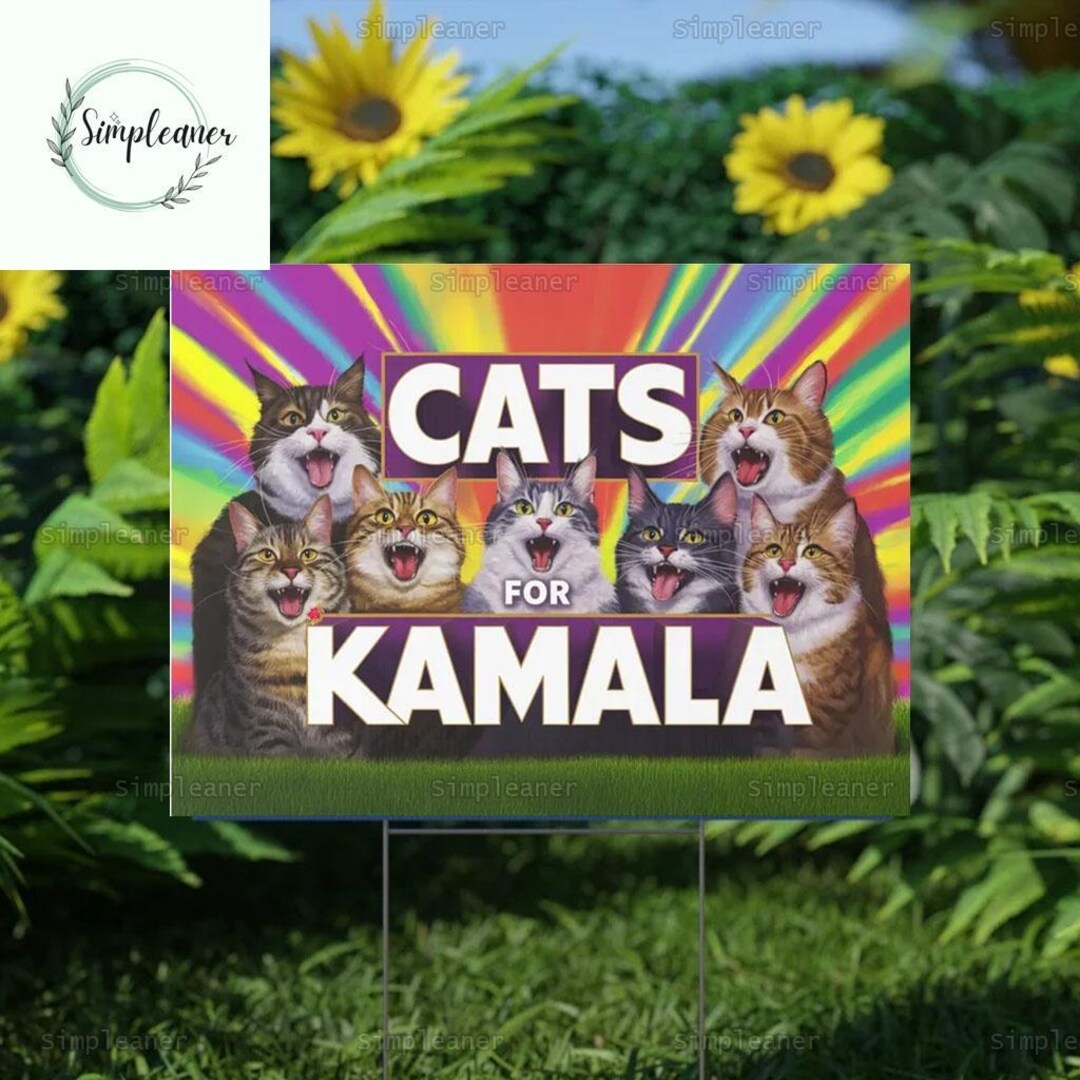 Cats for Kamala Harris Yard Signs, Cat Lady Kamala Harris Yard Sign ...