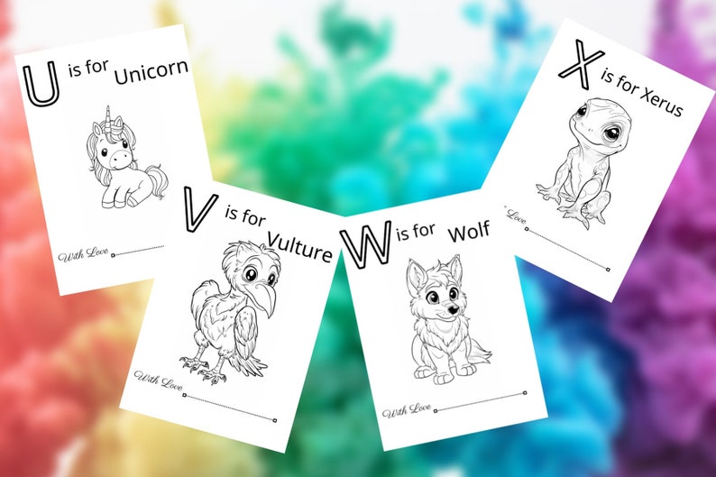 Baby ABC Animal Book Printable Animal Alphabet Coloring Pages Nursery ...