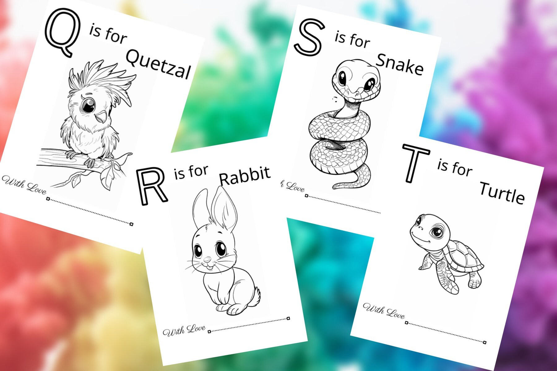 Baby ABC Animal Book Printable Animal Alphabet Coloring Pages Nursery ...