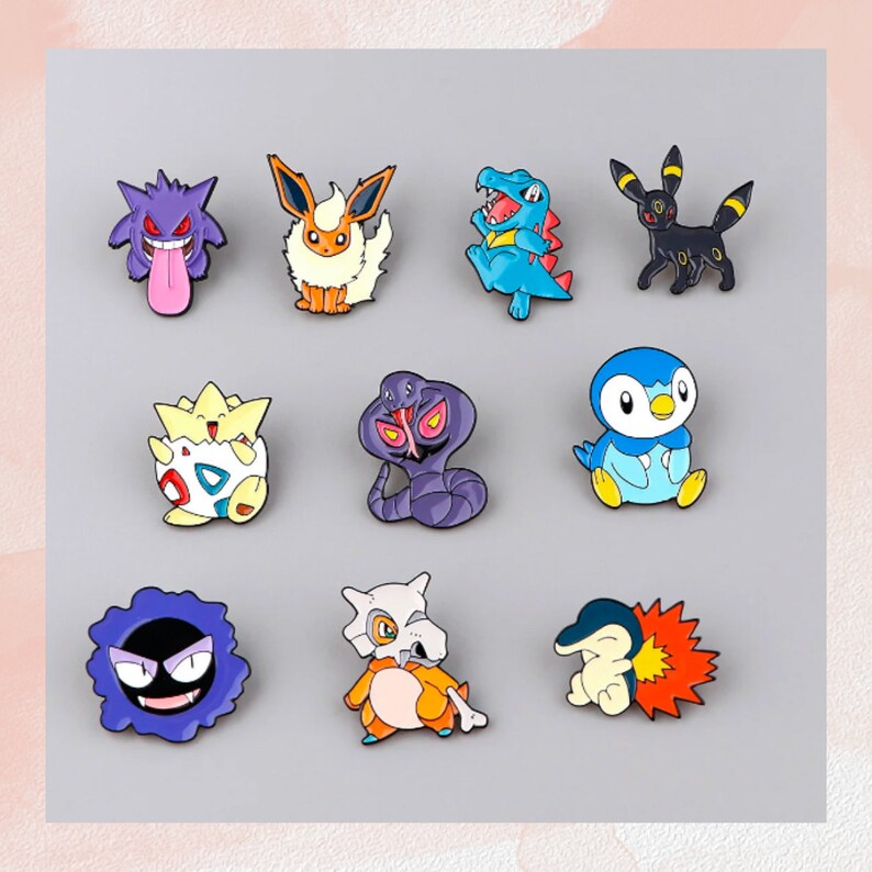 Pokemon Pin, Pokemon Enamel Pin, Pokemon Pins, Togepi, Piplup, Gastly ...
