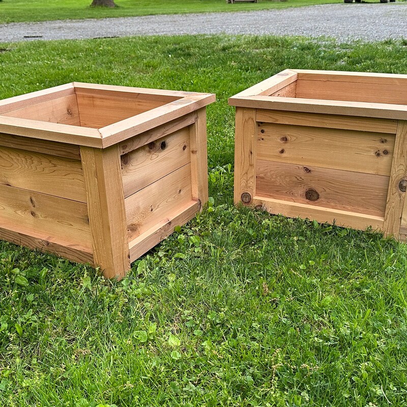 Square Cedar Planter Box - Etsy
