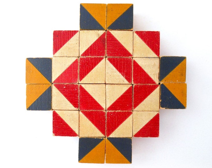 Vintage COLOR CUBES by the Embossing Company - Set of 36 Wooden Blocks ...