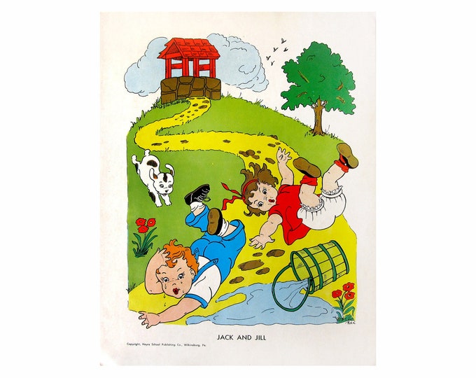 Jack & Jill - NURSERY RHYME Art Poster Illustration - Etsy