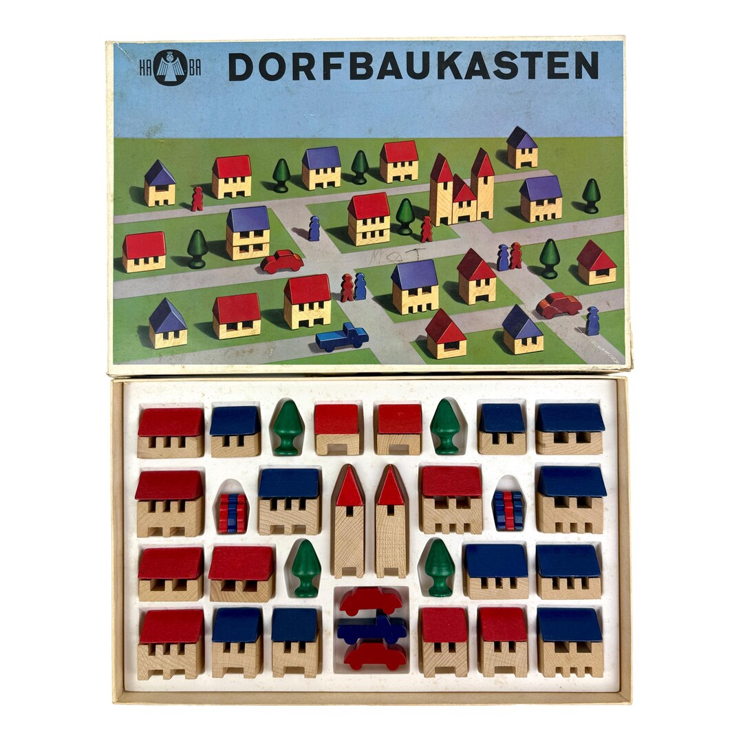 Vintage Wood Building Blocks Set by HABA, Made in West Germany Mid ...
