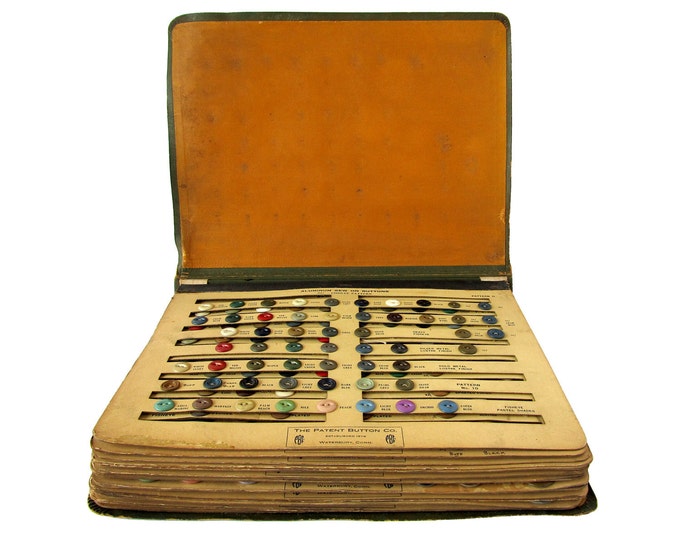 Antique BUTTONS & BUCKLES Salesman Sampler Book of the Patent Button ...