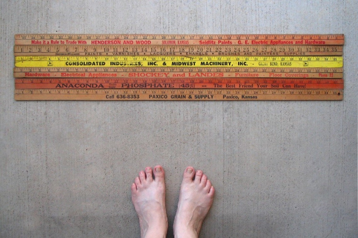 Vintage Wooden YARDSTICKS Set of 6 | Etsy