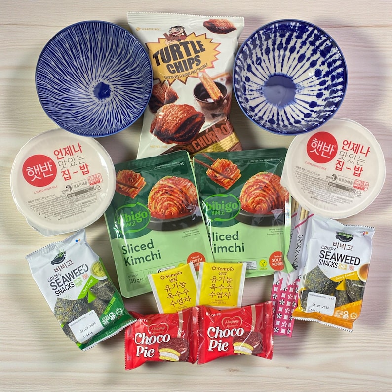 Korean Meal Hamper for Two | Rice & Kimchi Bowl Gift Set | Seaweed ...