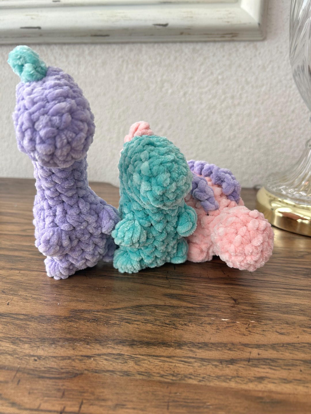 Crocheted Dinosaur Plush Set - Etsy