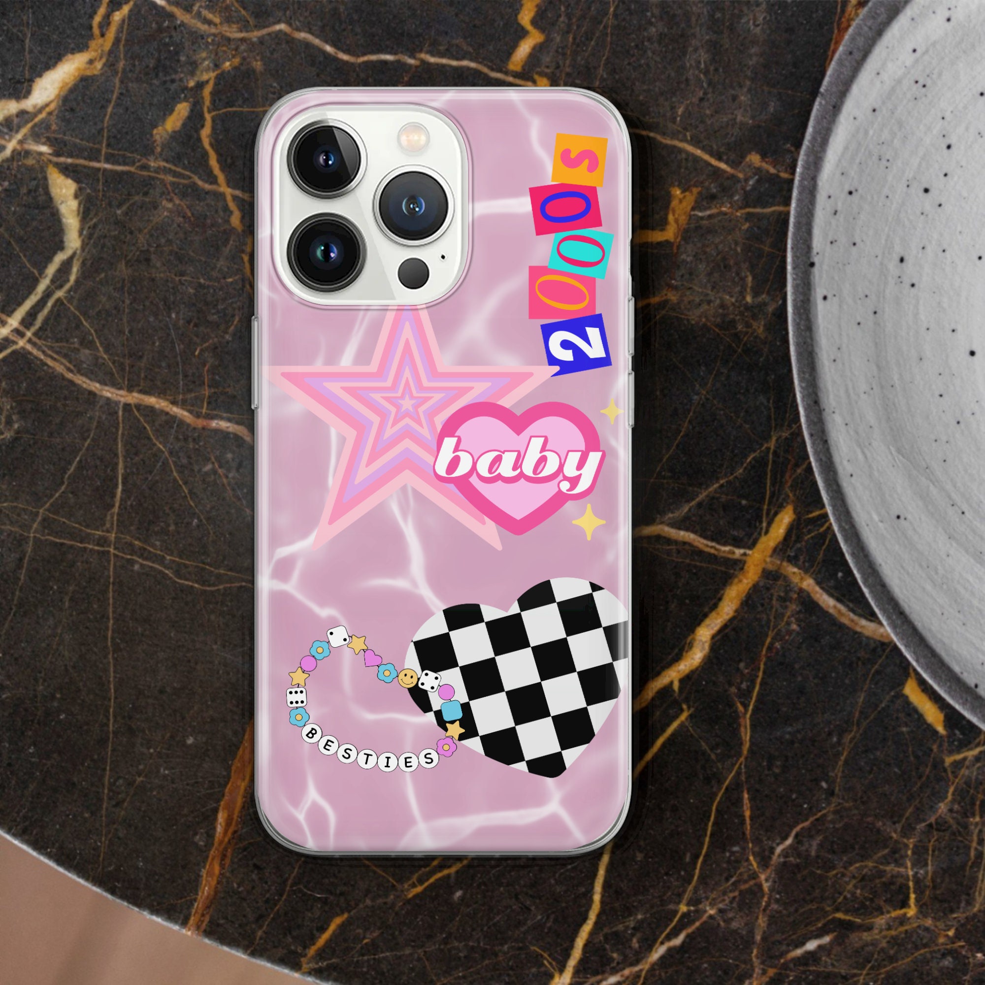 2000's Style Phone Case Girly Cover for iPhone 15pro, 14, 13, 12, 11 ...