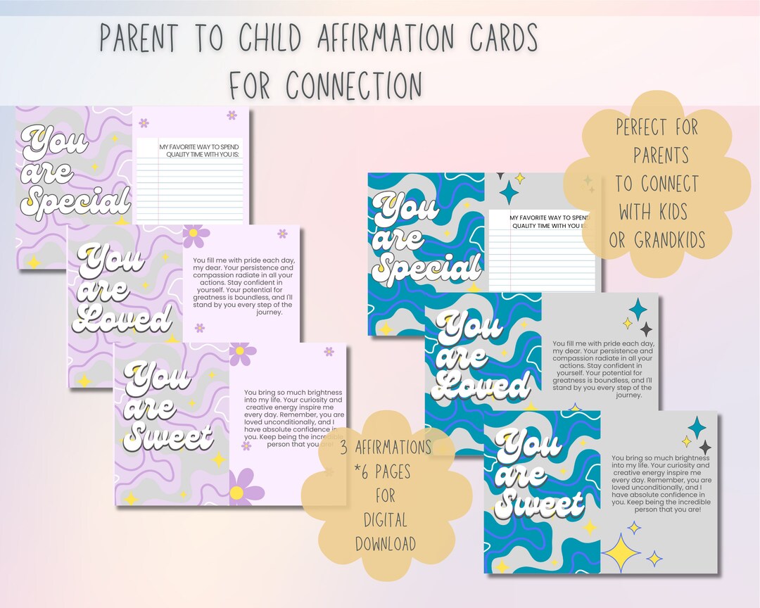 Affirmation Cards for Parent-child Bonding, Positive Communication ...