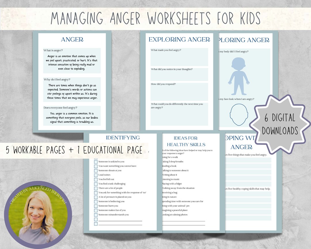 Kids Anger Exploration and Management Worksheets Emotional Regulation ...