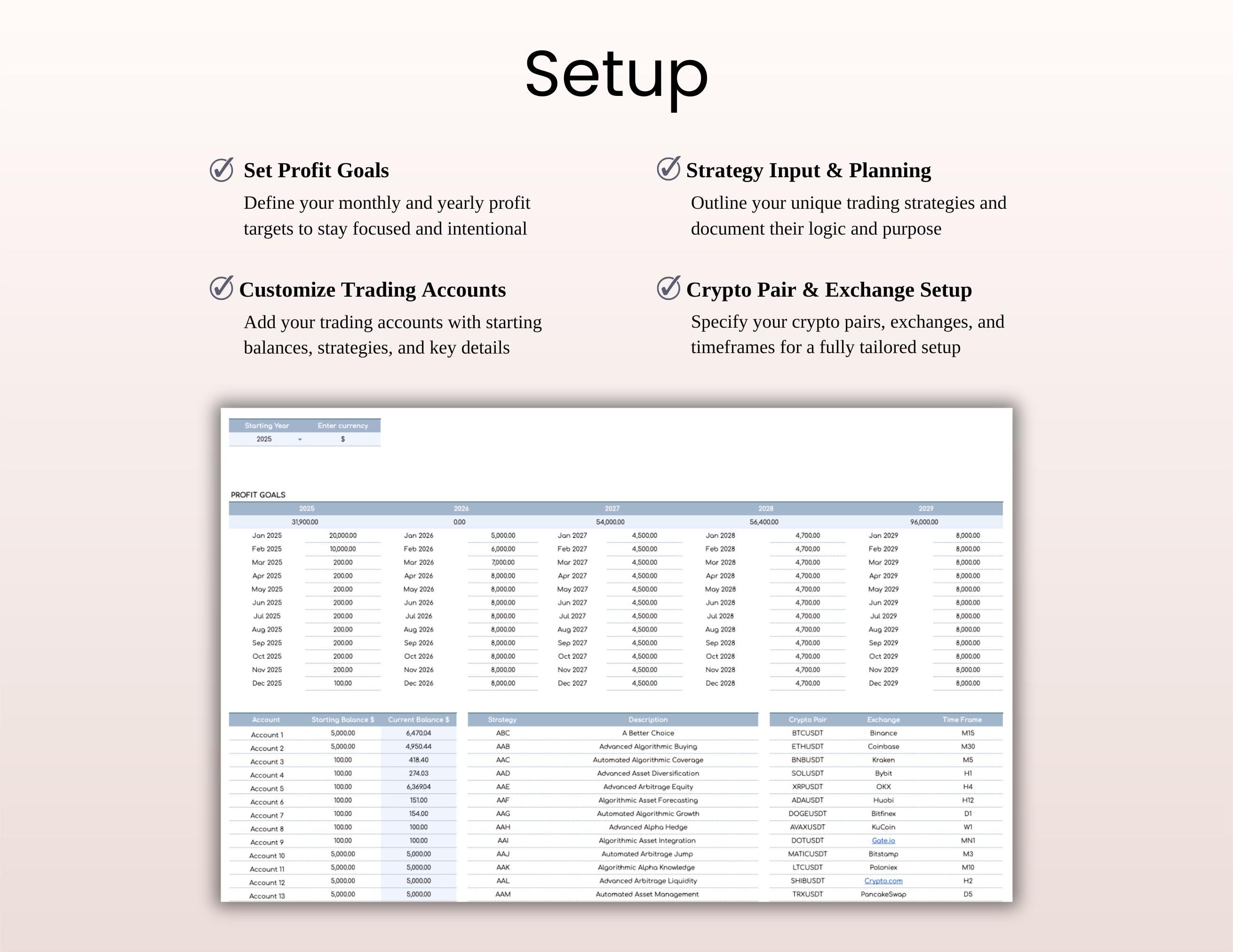 Crypto Trading Journal | Trade Log Risk Calculator Strategy Report Pnl ...