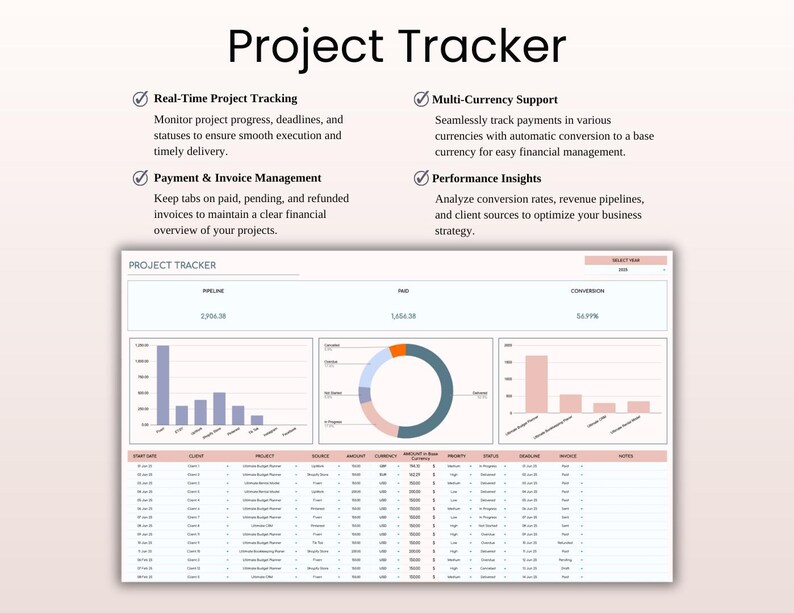 CRM Spreadsheet Template for Excel and Google Sheets | Simple Client ...