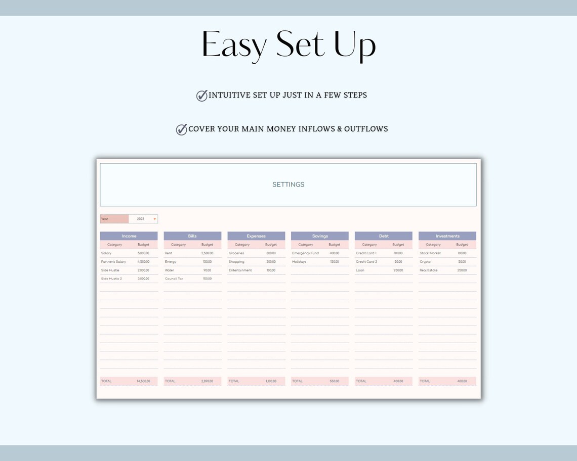 Income and Expense Tracker Spreadsheet With Excel and Google Sheets ...