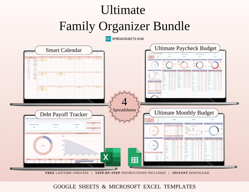 Ultimate Family Organizer Bundle | Excel & Google Sheets | 16 Templates ...