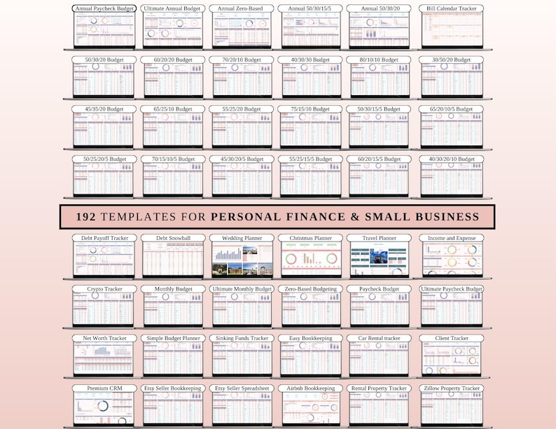 All-in-one Budgeting & Finance Bundle | Excel and Google Sheets | 192 ...