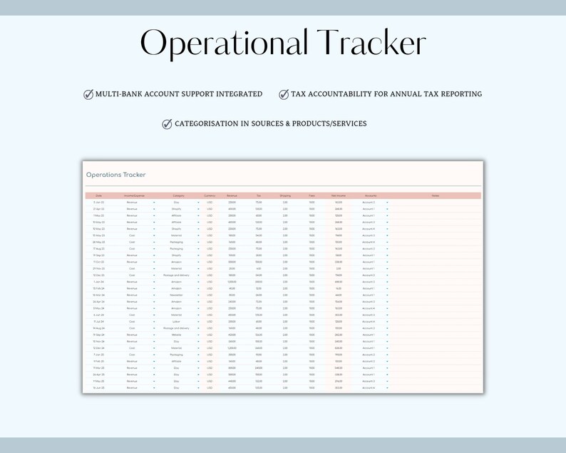 Small Business Bookkeeping Spreadsheet Template Excel & Google Sheets ...