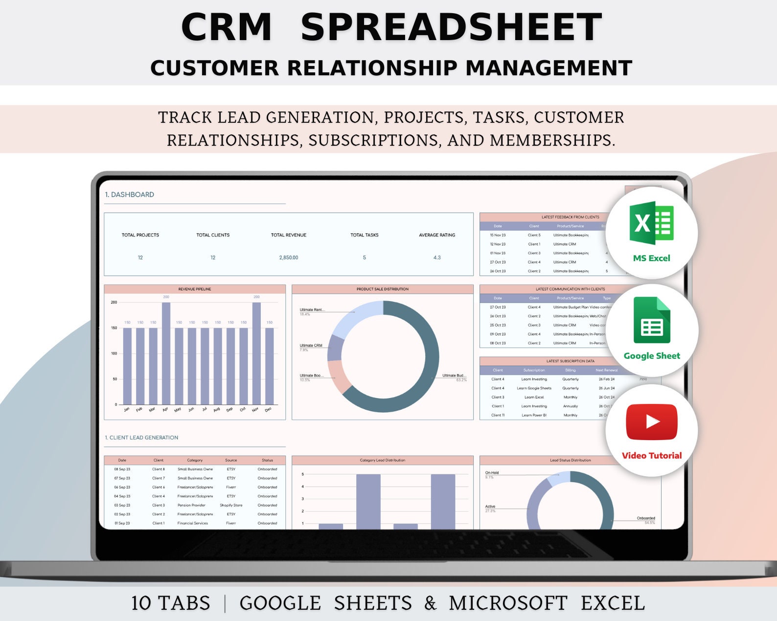 CRM Spreadsheet Template for Small Business in Excel and Google Sheets ...
