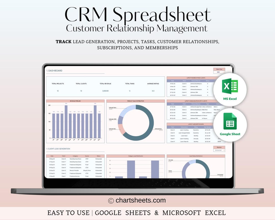 CRM Spreadsheet Template for Small Business in Excel and Google Sheets ...