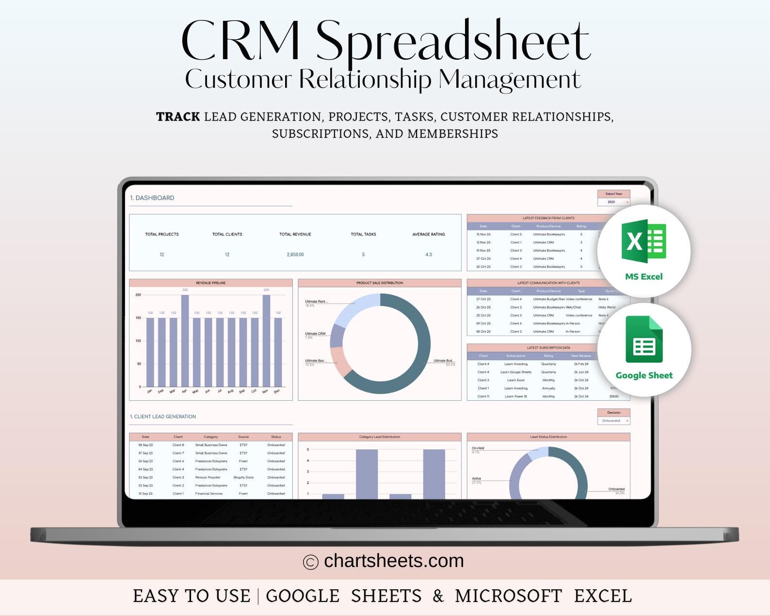 CRM Spreadsheet Template for Small Business in Excel and Google Sheets ...