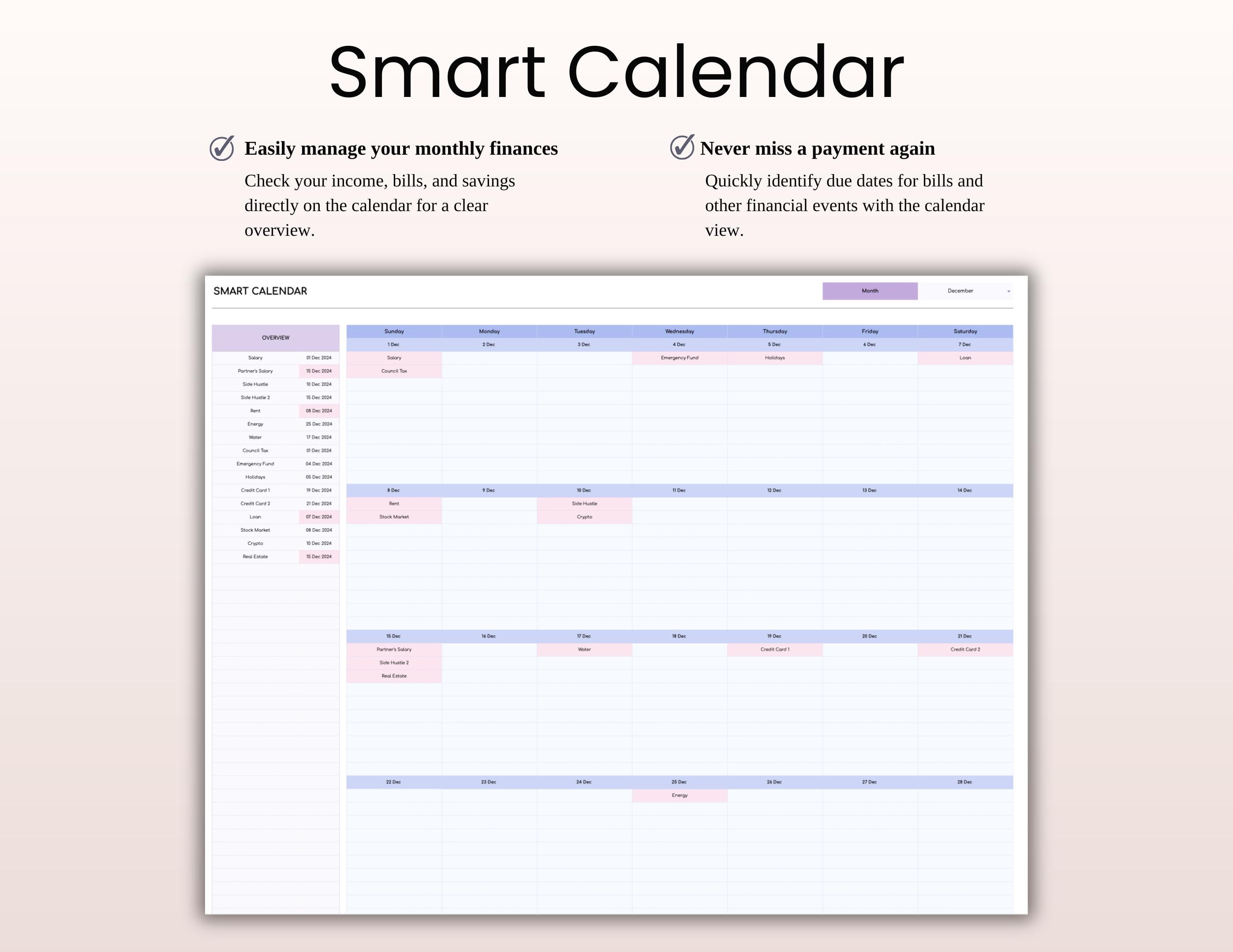 Bill Tracker Spreadsheet for Excel and Google Sheet | Supports Multiple ...