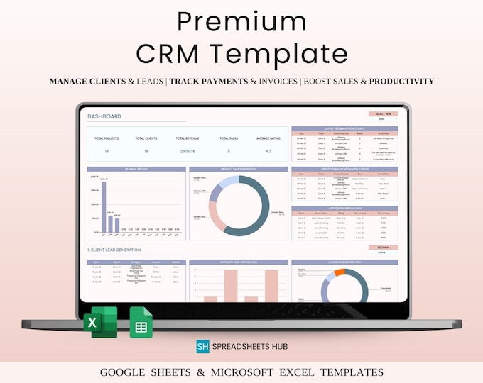 CRM Spreadsheet Template for Excel and Google Sheets | Simple Client ...