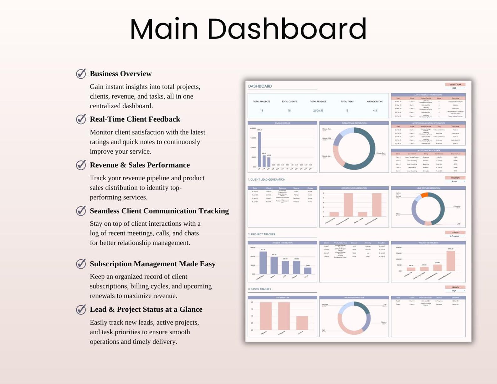 CRM Spreadsheet Template for Excel and Google Sheets | Simple Client ...
