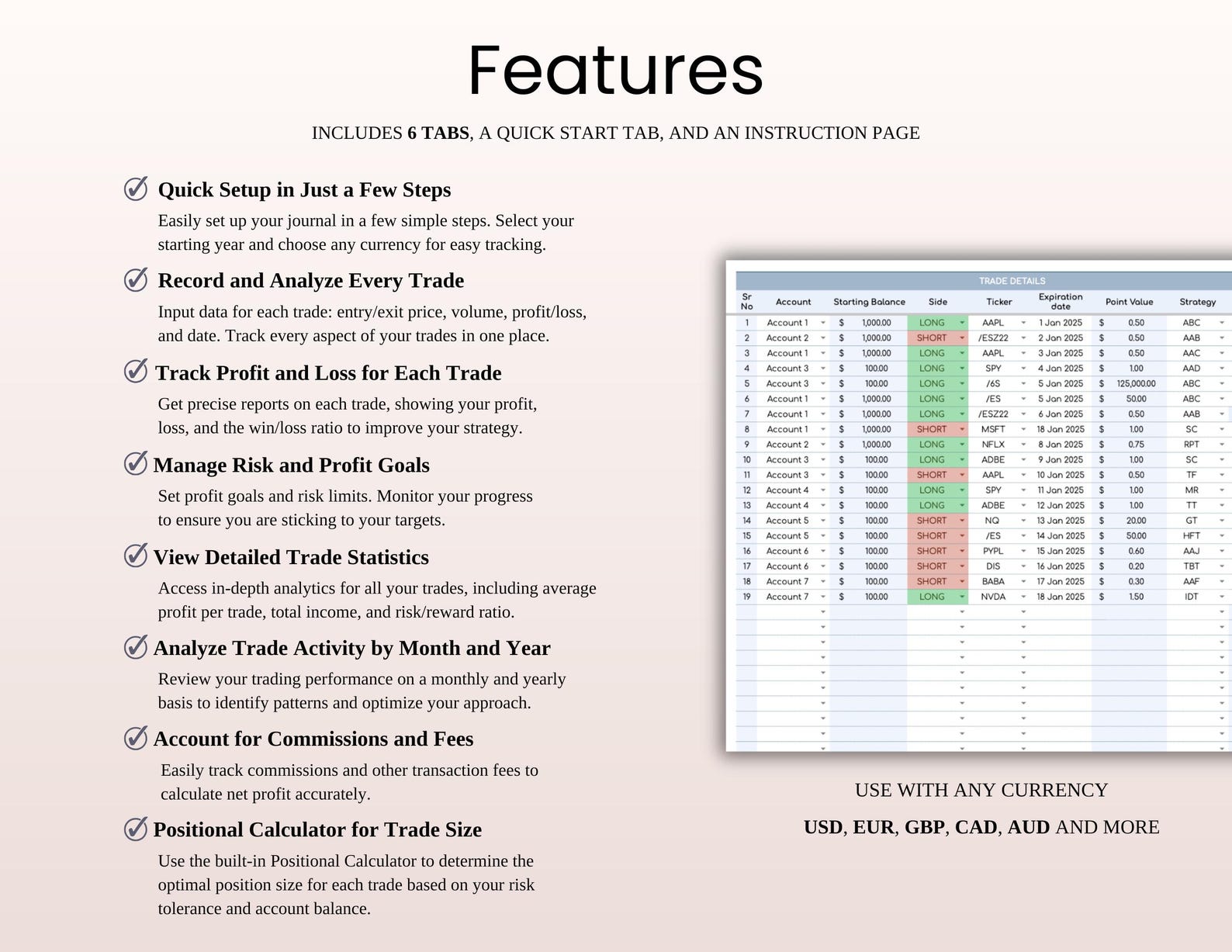 The Ultimate Futures Trading Journal Template for Google Sheets & Excel ...