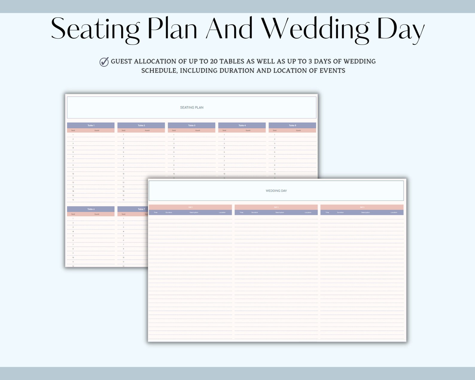 Wedding Planning Spreadsheet Template in Excel & Google Sheets, All in ...